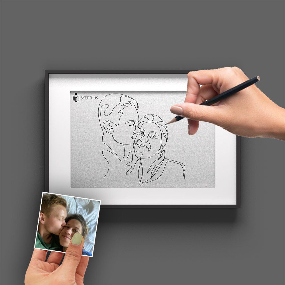 Individual one line art portrait